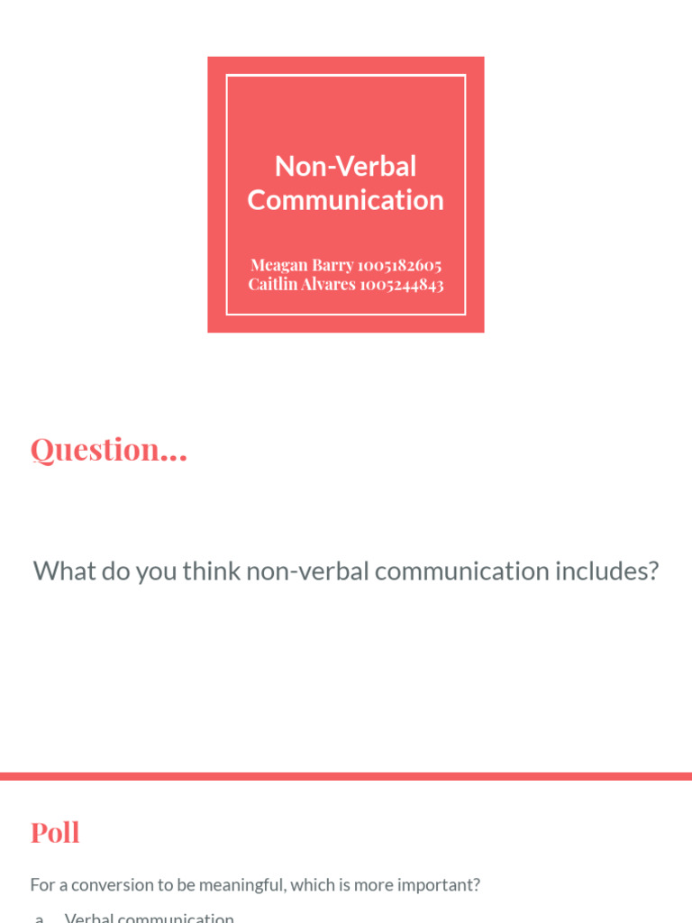 Non-Verbal Communication | PDF