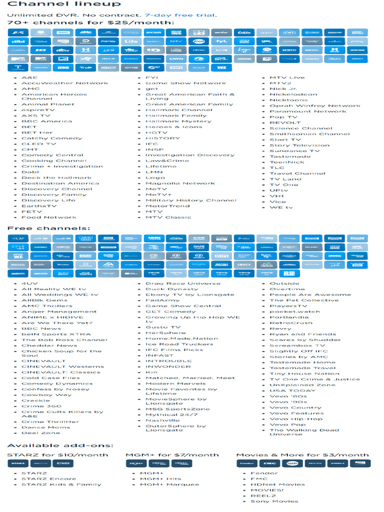 Philo TV Channel Lineup PDF | PDF