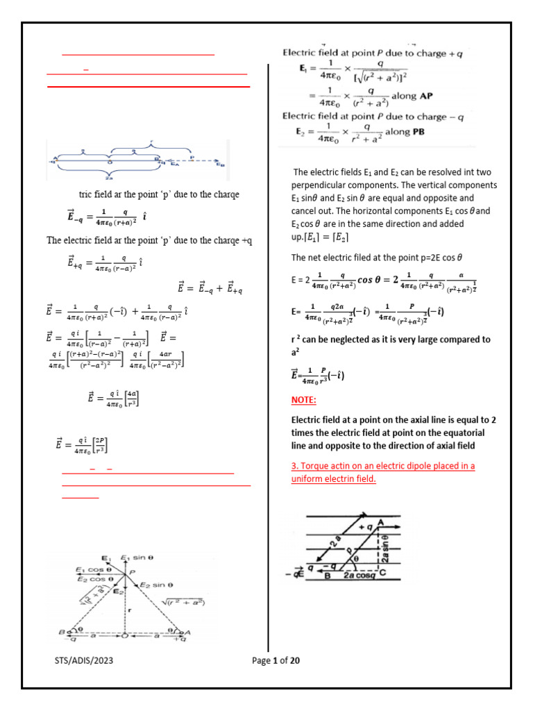 Physics Derivations Only Class 12 | PDF