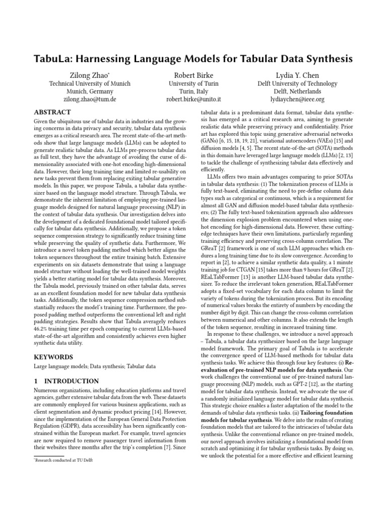 Tabular Data Synthesis | PDF