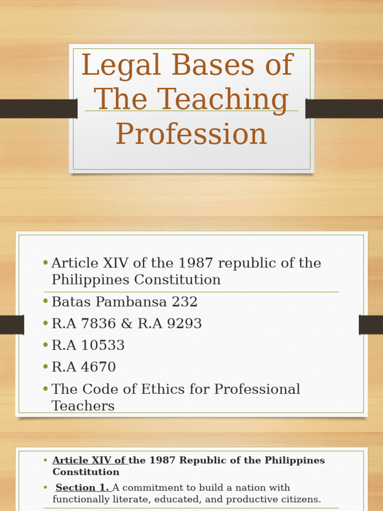 Legal Bases of Teaching | PDF