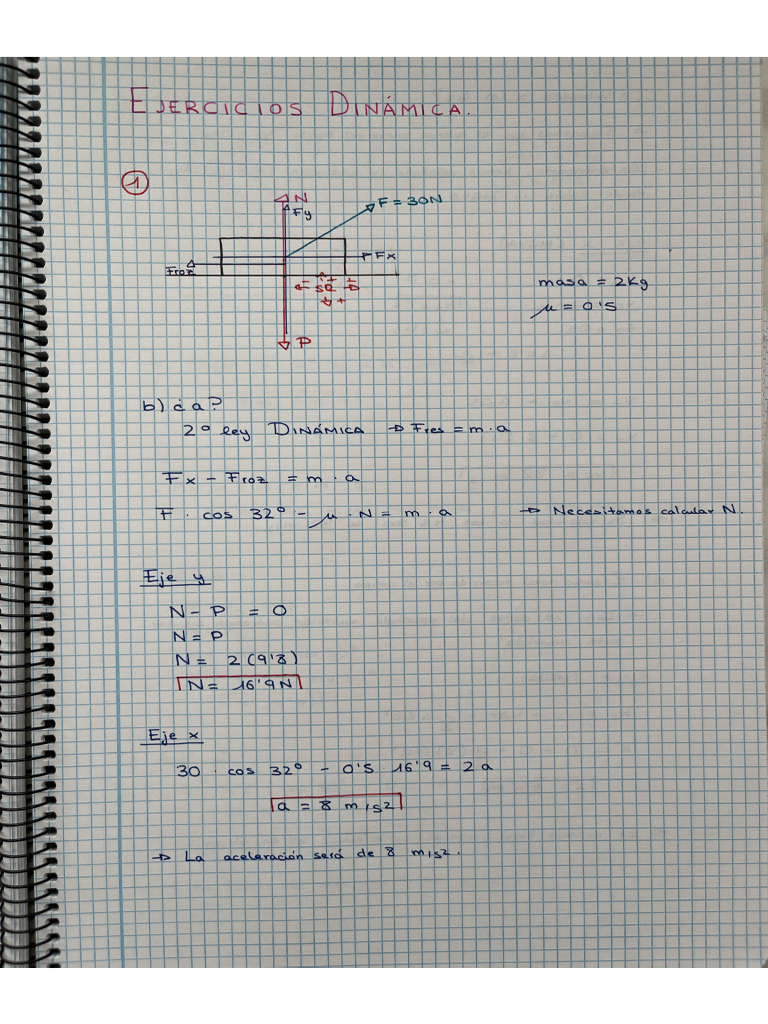 Ejercicios Dinámica-Silvia Parres | PDF