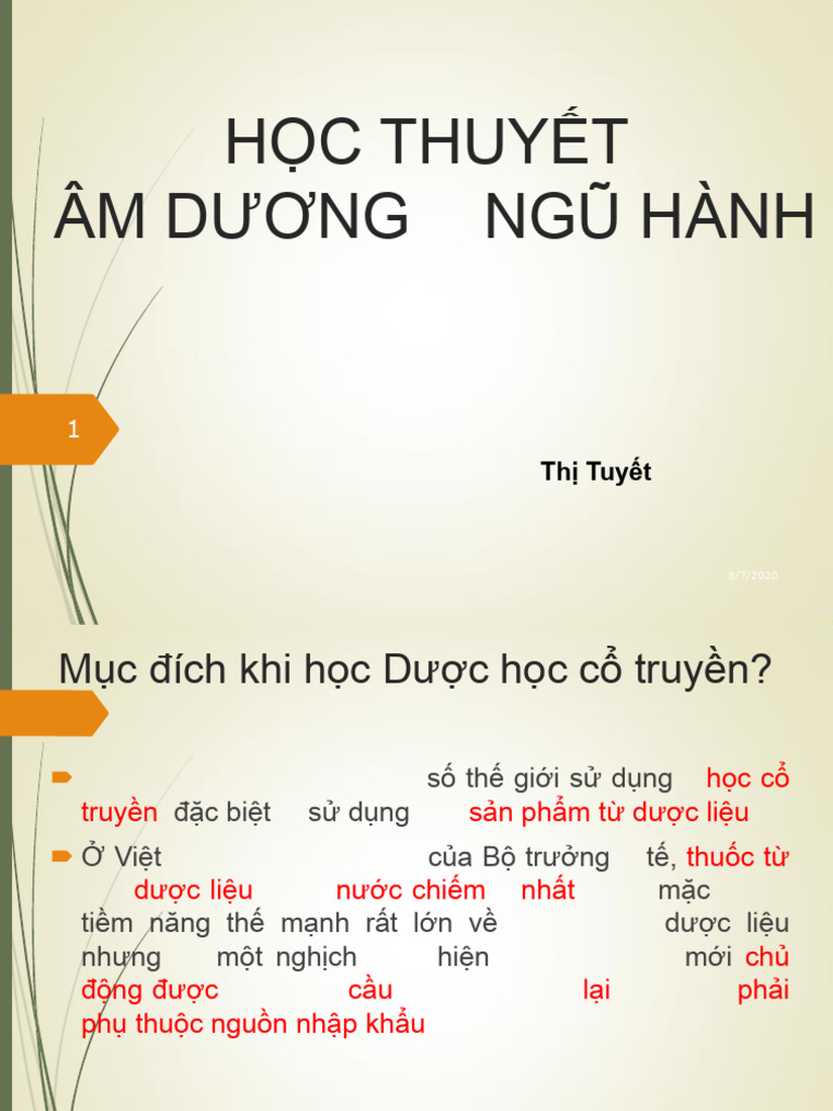 B1 Hoc-Thuyet-Am-Duong-Ngu-Hanh (New) | PDF