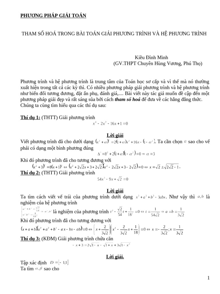 Dung Tham So Giai HPT | PDF