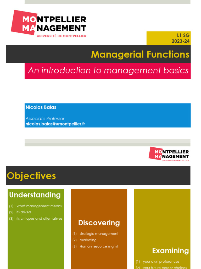 Managerial Functions 2024 | PDF