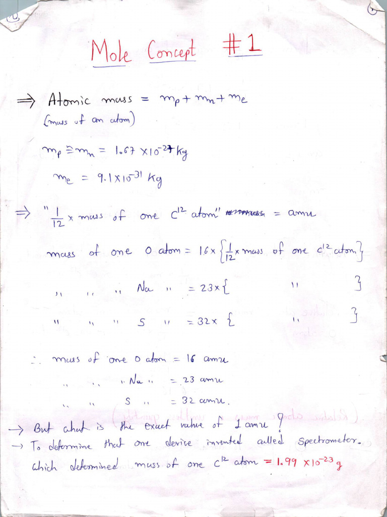 Mole concept notes-1 | PDF