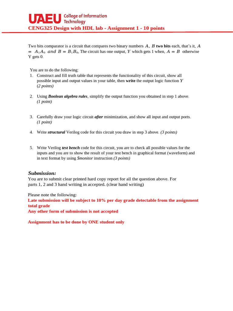 Two-Bit Comparator Design Guide | PDF | Computer Programming | Computer Engineering