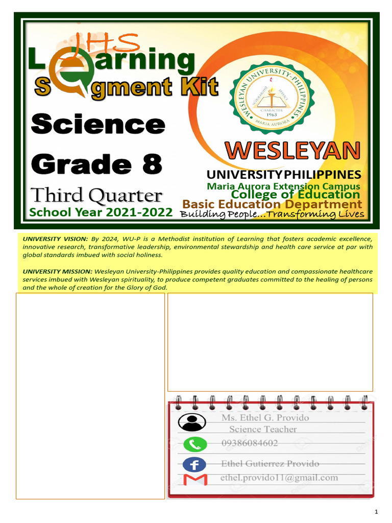 Science 8 Q3 - 1&2 | PDF