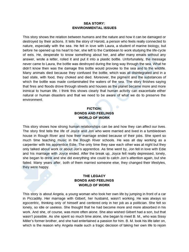 Resumen - Short Stories - Crime and Punishment Environmental Issues ...