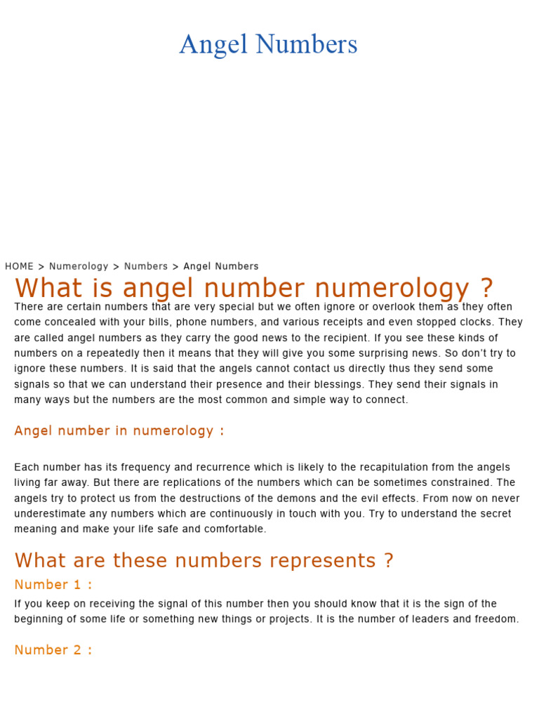 Angel Numbers | PDF