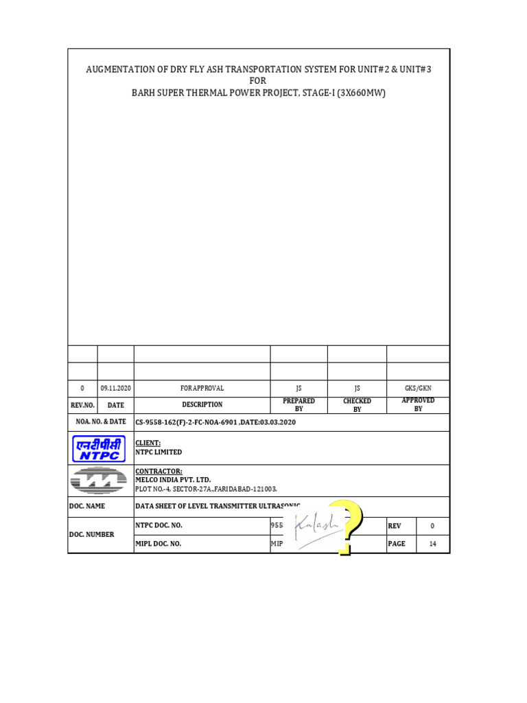 Augmentation of Dry Fly Ash Transportation System For Unit#2 & Unit#3 ...