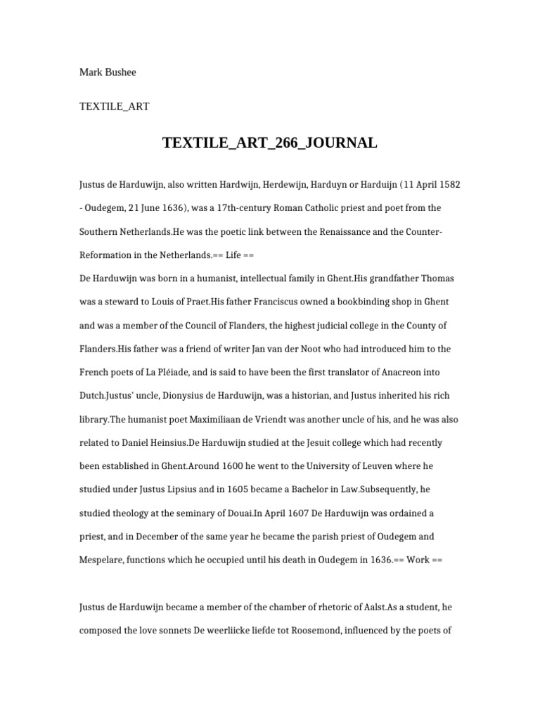 Textile Art 266 Journal | PDF