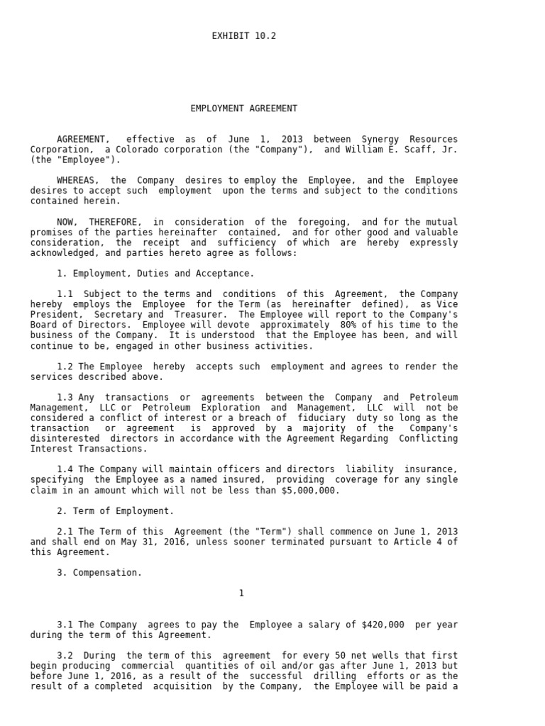 Employment Agreement Template | PDF