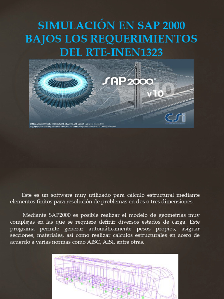 Simulación en Sap 2000 Bajo Nte 1323 | PDF