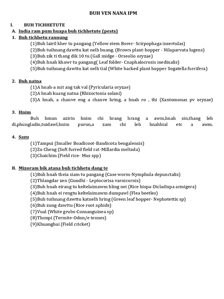 Buh Ven Nana Ipm | PDF