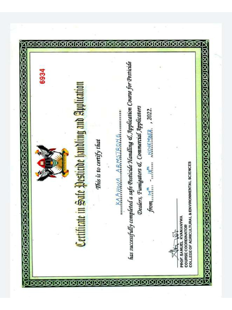 Fumigation Training Certificate | PDF