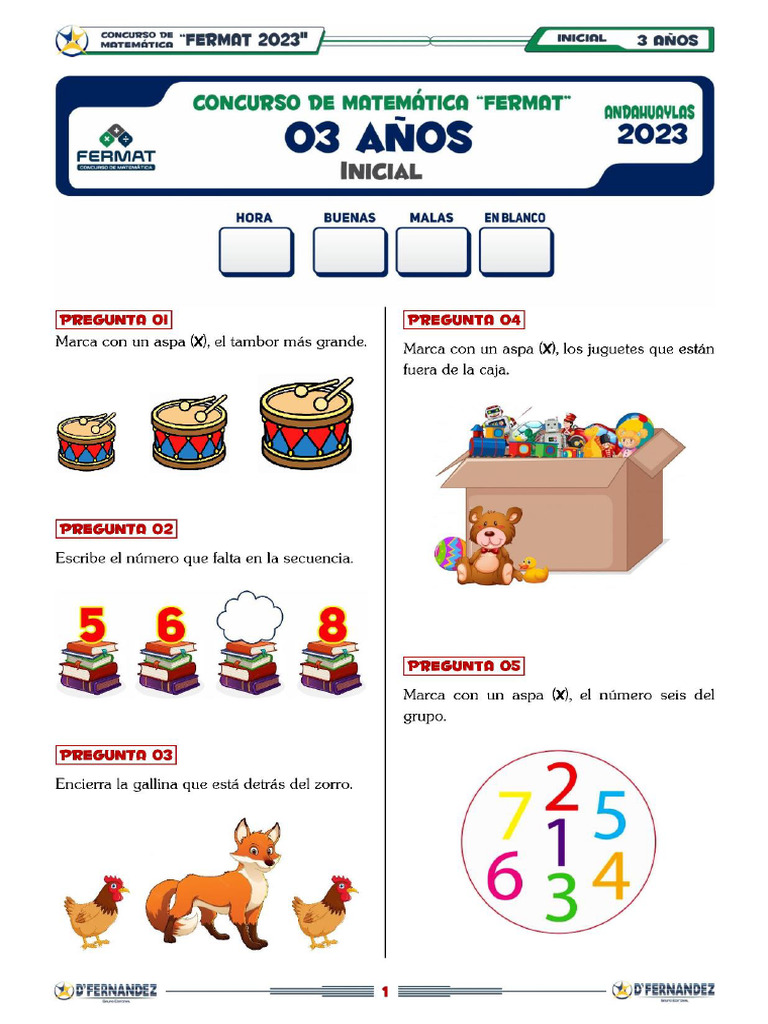 Fermat Andahuaylas 2023 (Inicial) | PDF