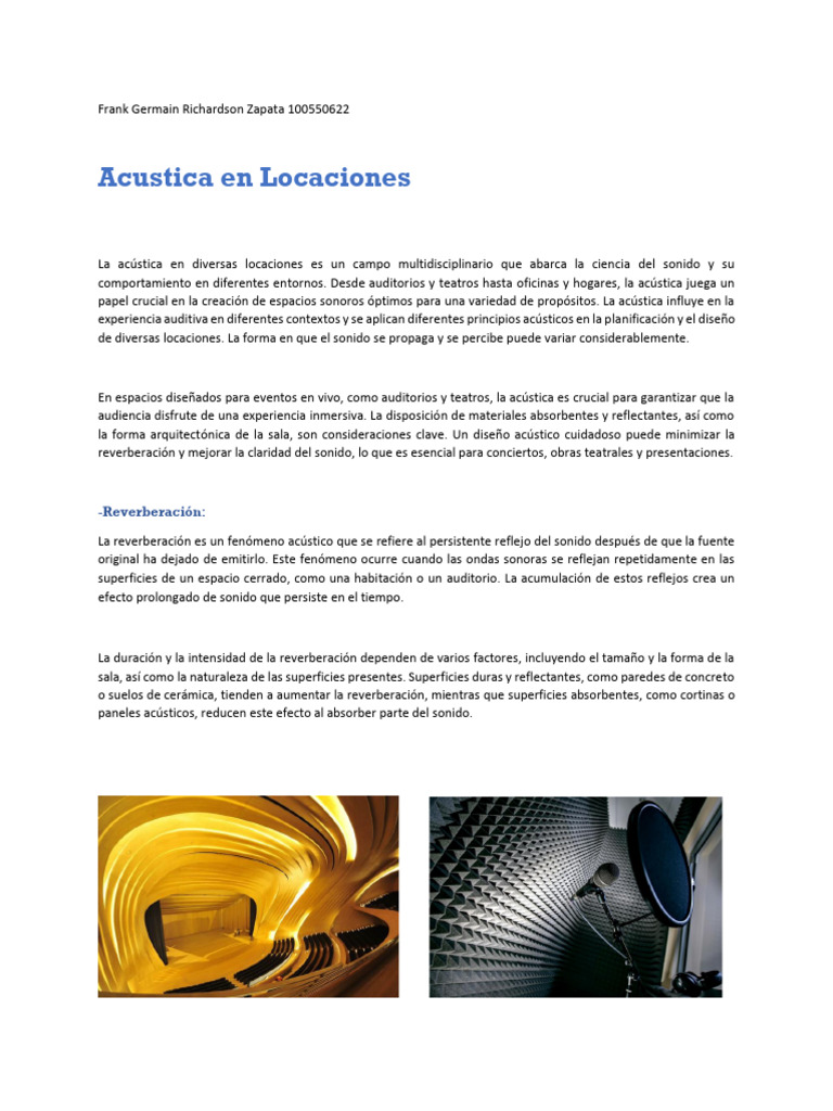 Acustica en Locaciones | PDF