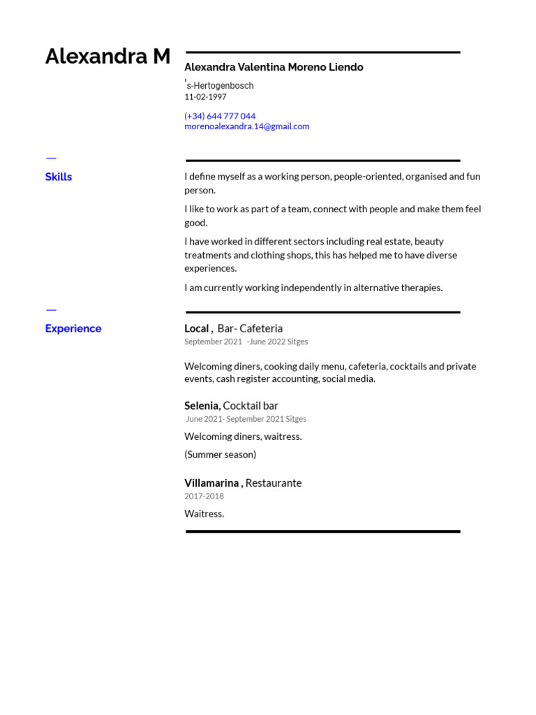 Curriculum Vitae Alex | PDF