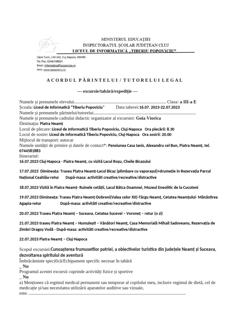 Acord Parental PN | PDF