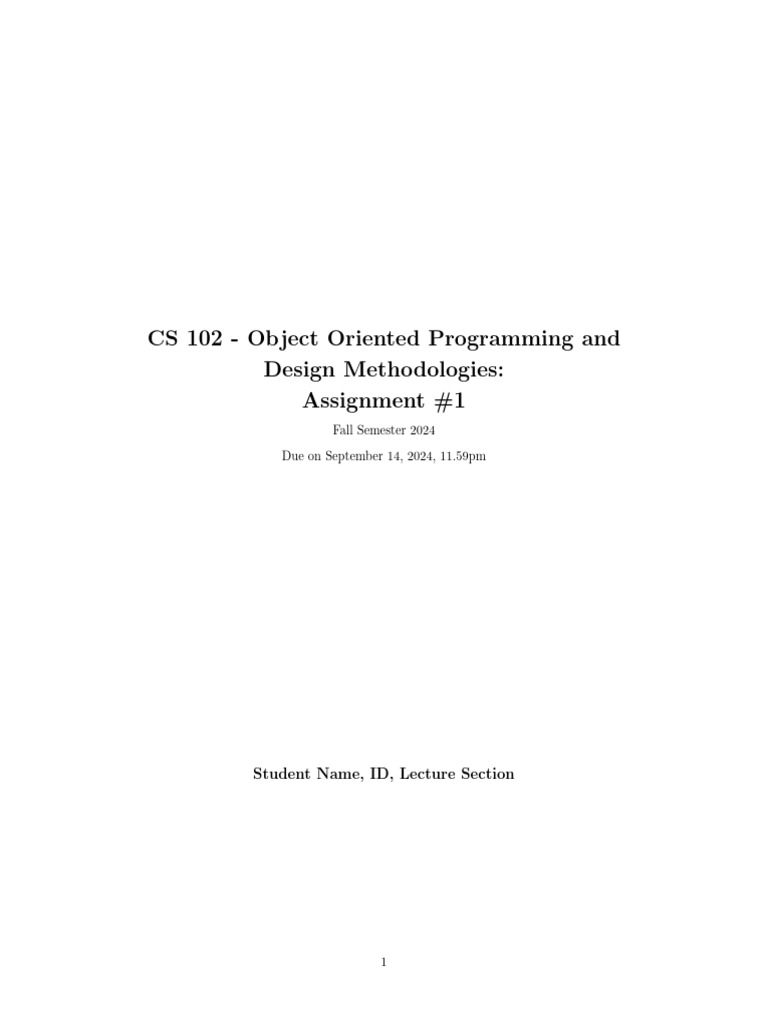C++Assignment 01 | PDF