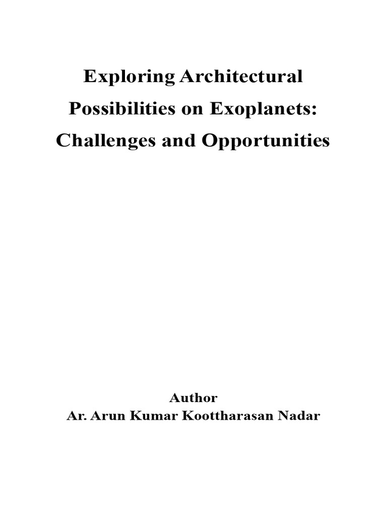 Exploring Architectural Possibilities On Exoplanets | PDF | Planetary Habitability | Space ...