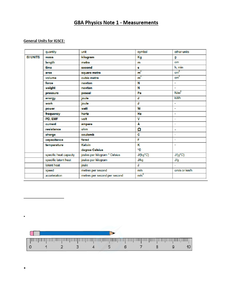 G8A Physics Note 1 | PDF