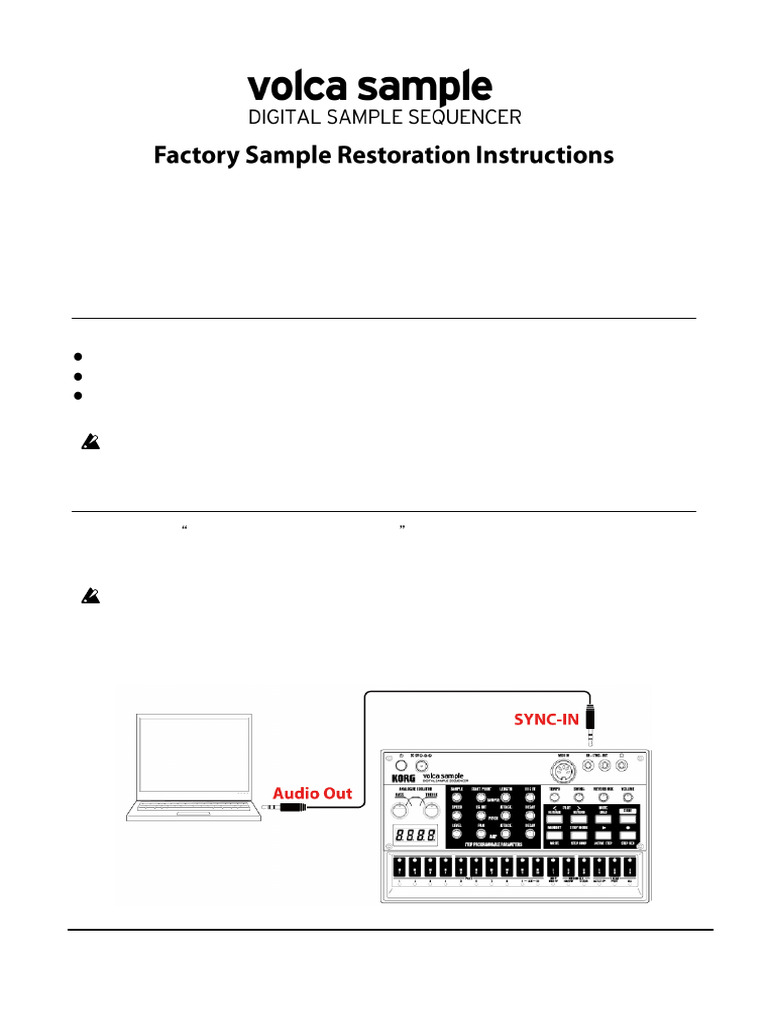 Volca Sample Factory Sample Restore - en | PDF