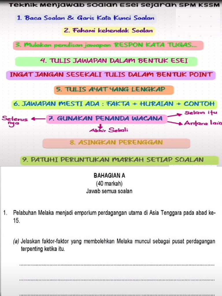 Soalan Essei Sejarah Form 1 | PDF