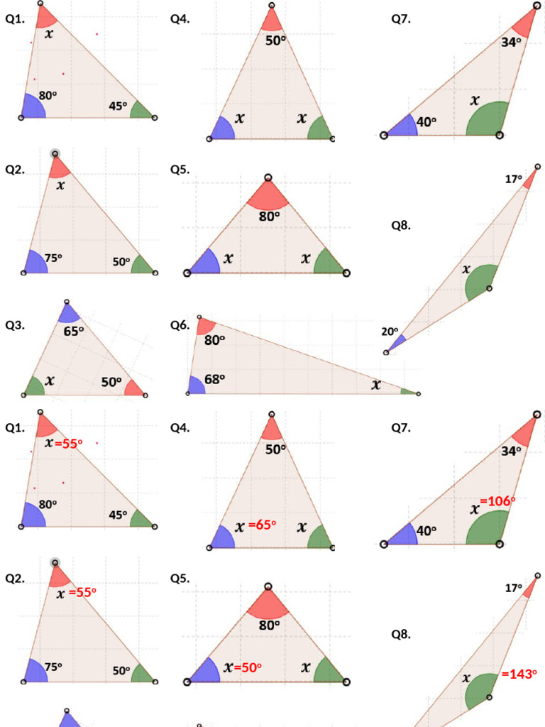 Angles in Triangle IP | PDF