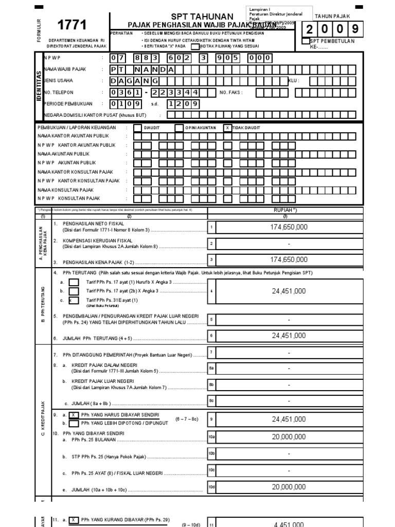 Form SPT BDN 1771 New | PDF | Hukum