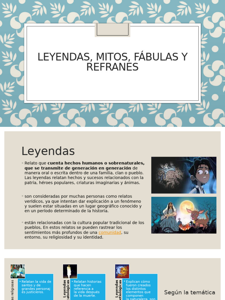 Leyendas, mitos, fábulas, refranes, | PDF