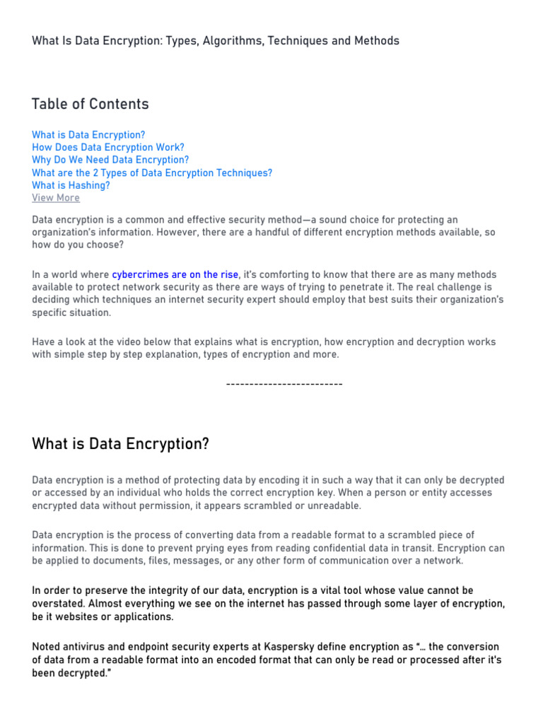 What Is Data Encryption | PDF