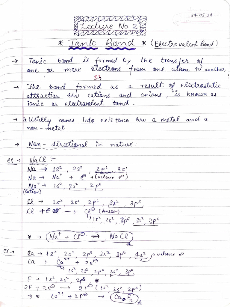 Inorg. Lec - 2 (Chemical Bonding and Molecular Structure) | PDF