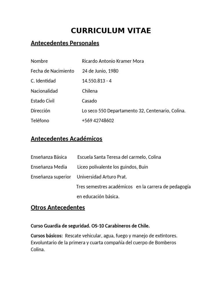 Curriculum Ricardo | PDF