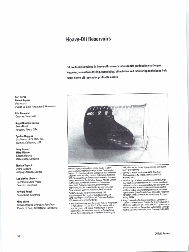 Heavy Oil Reservoirs | PDF