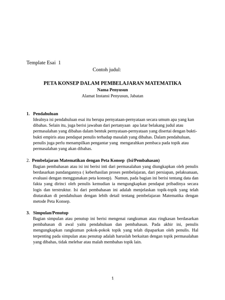 Template Esai 1 | PDF