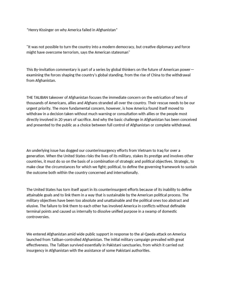 Why American Failed in Afghanistan | PDF | Afghanistan | Politics