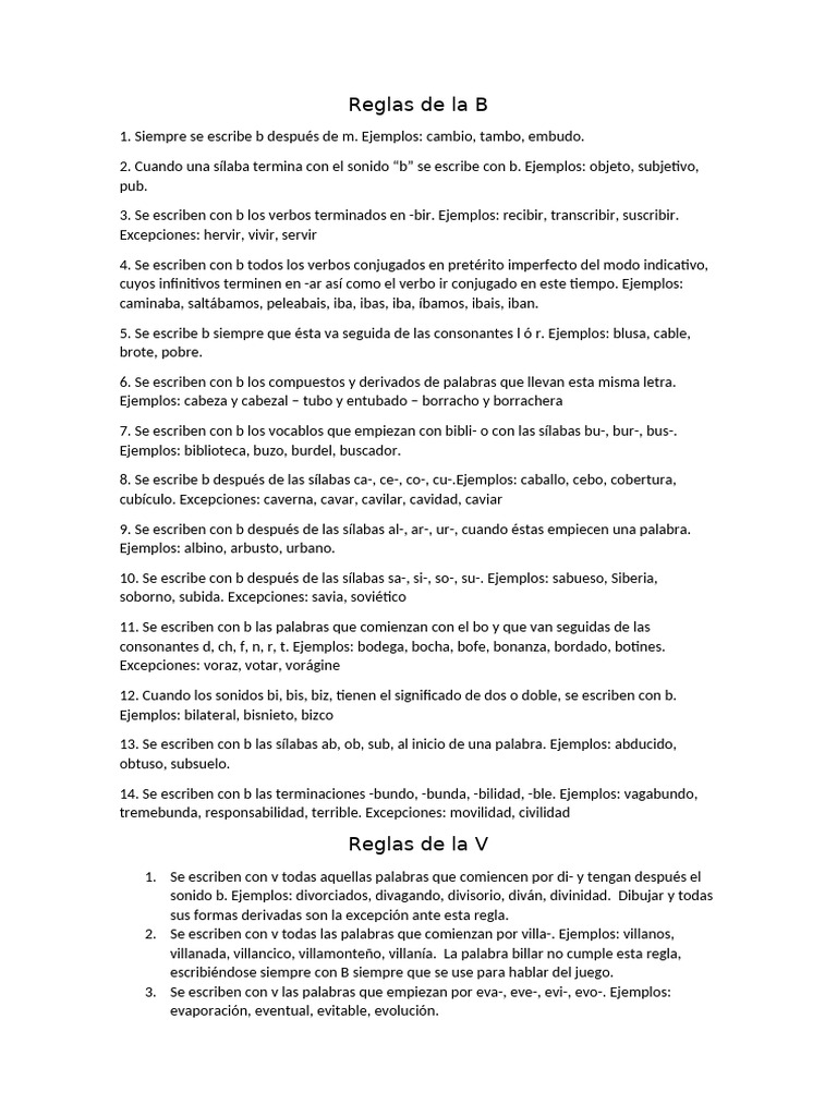 Reglas de La B | PDF