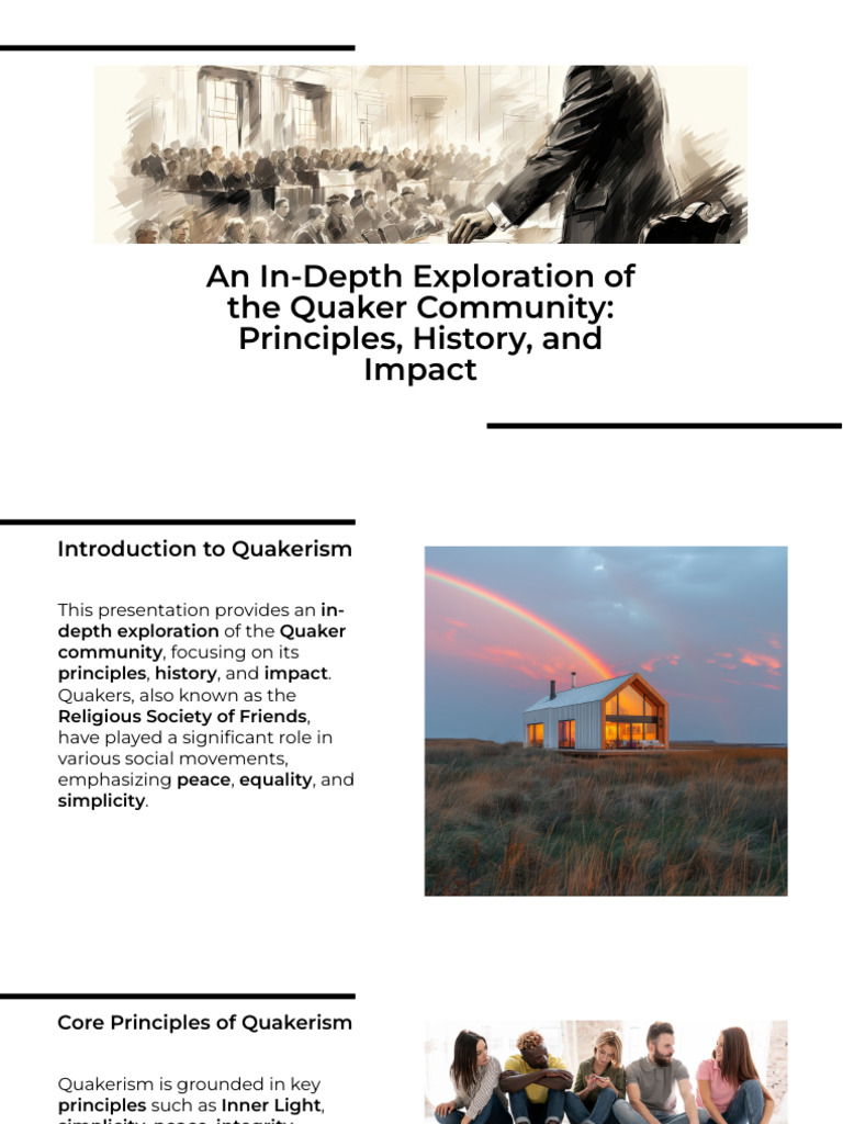 Slidesgo An in Depth Exploration of The Quaker Community Principles ...