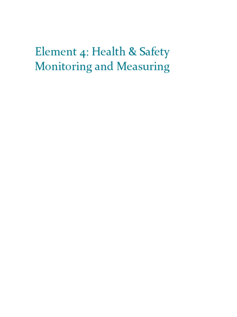 Element 4 - Health and Safety Monitoring and Measuring | PDF | Audit ...