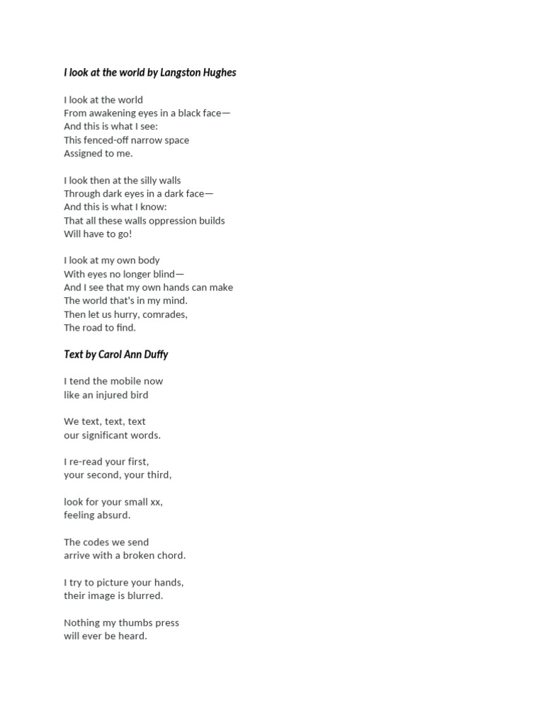 Poem Comparison | PDF