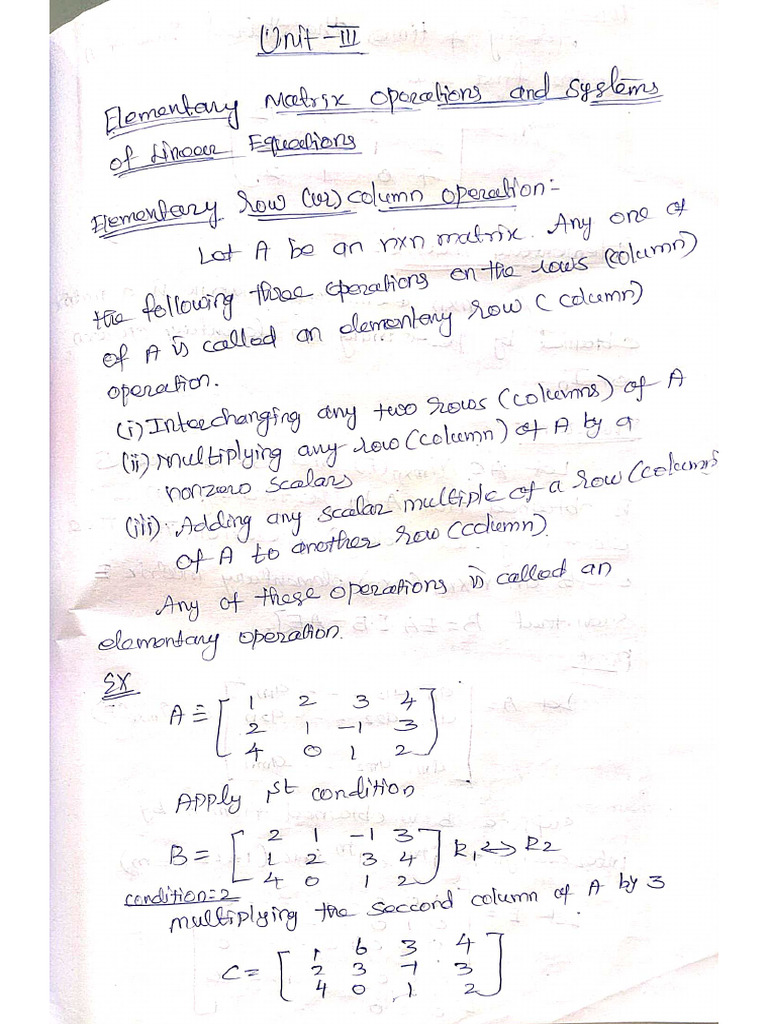 Linear Algebra Unit 3 | PDF