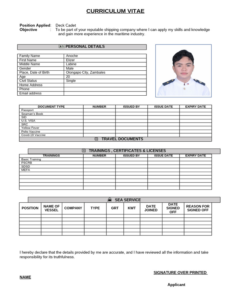 Seafarer Resume CV | PDF