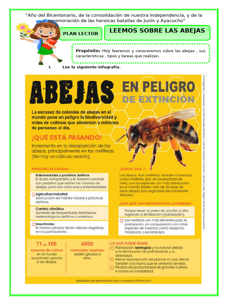FICHA-JUEV-PLAN LECTOR-LEEMOS SOBRE LAS ABEJAS | PDF