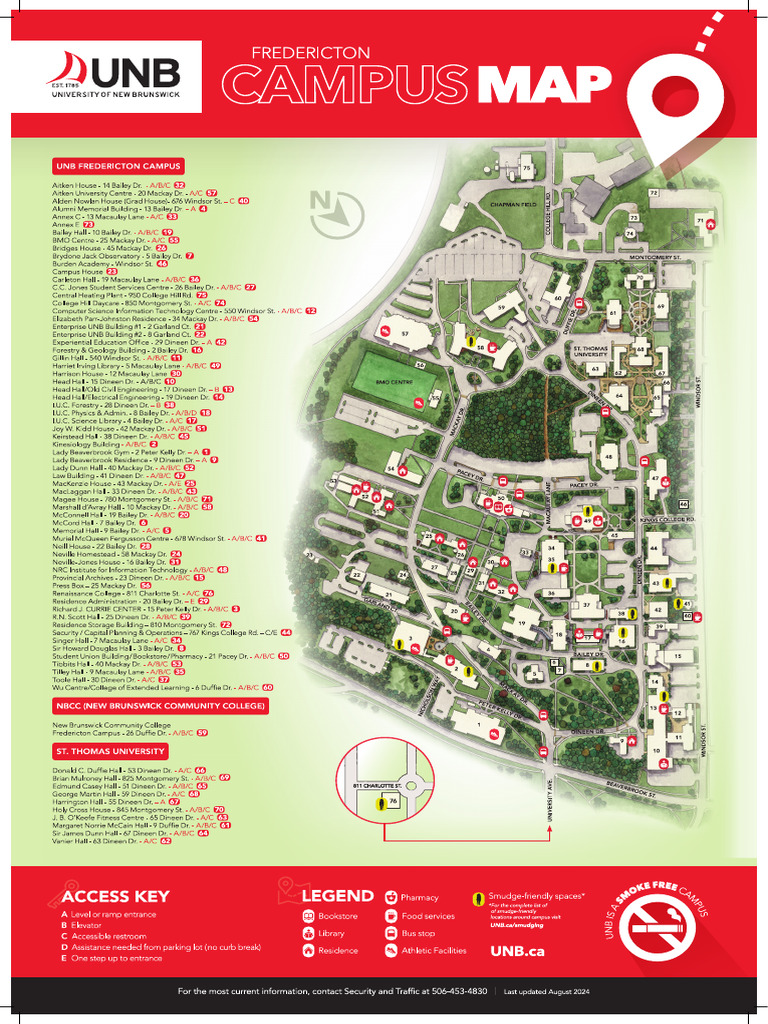 UNBF-CampusMap OWeekSchedule-11x17 4panel 2024-PR+ | PDF