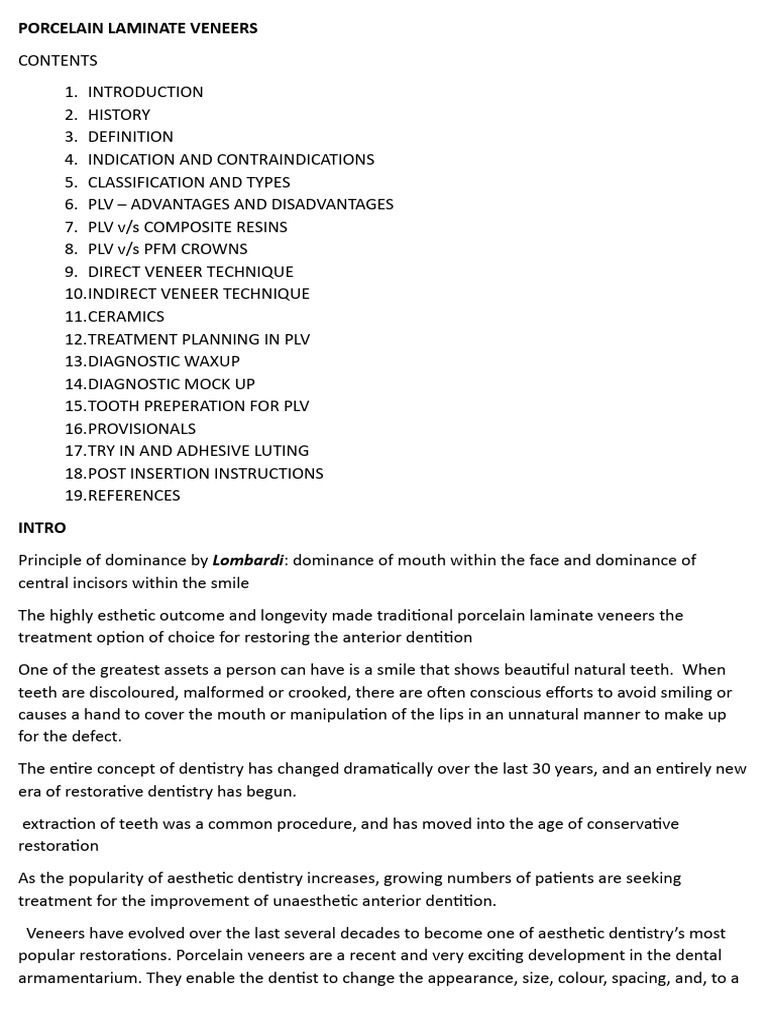 Porcelain Laminate Veneers | PDF