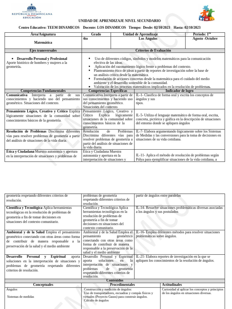 Modelo de Planificacion 2024-2025 | PDF