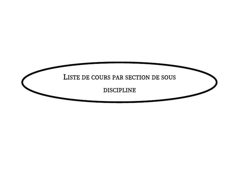 Liste de Cours Par Section de Sous Discipline | PDF