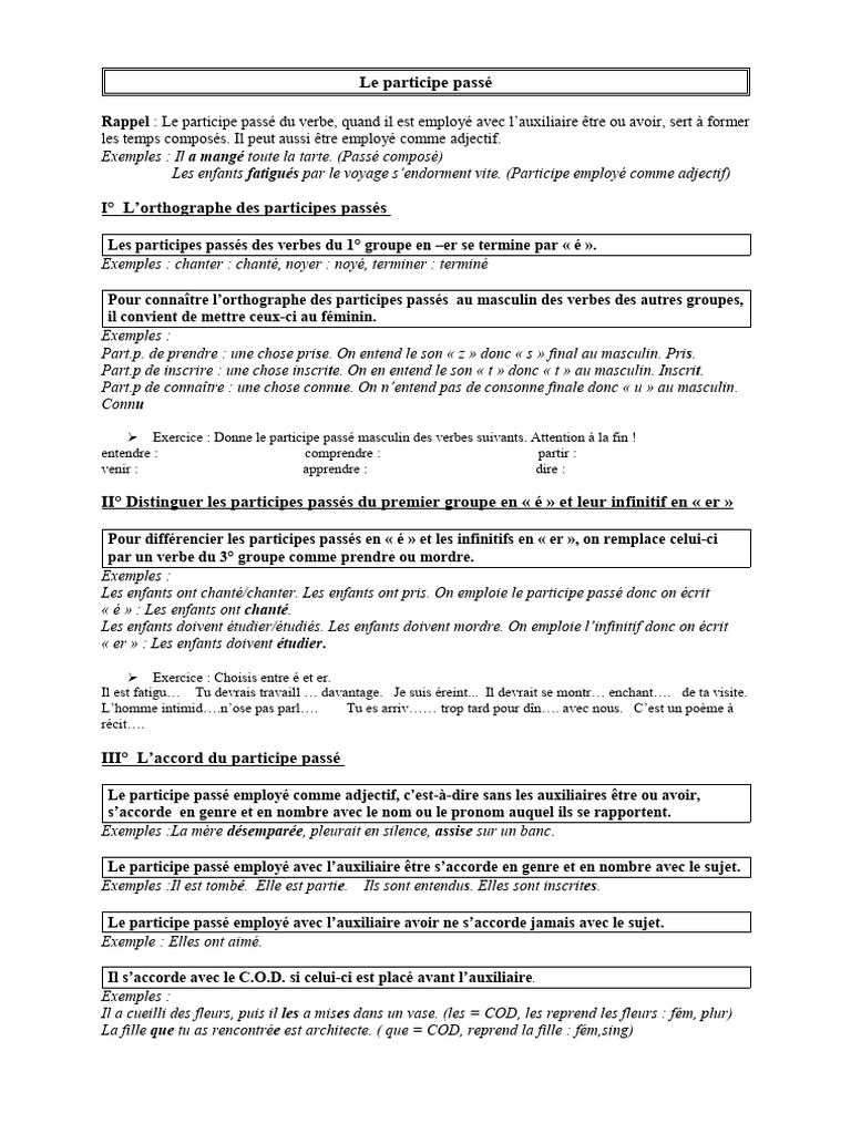 Le_participe_passe | PDF